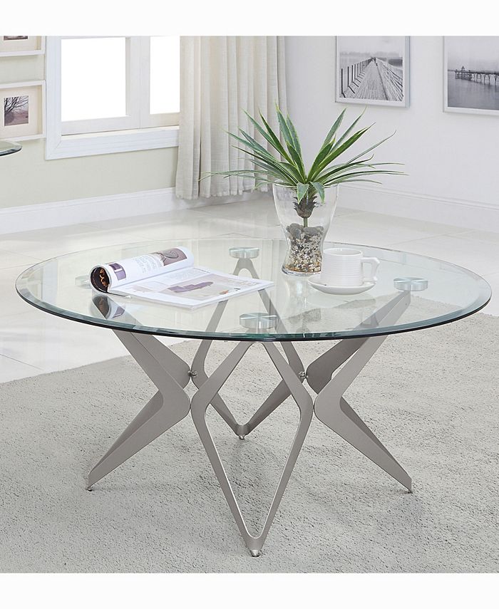Furniture of America Alta Glass Top Coffee Table - Macy's