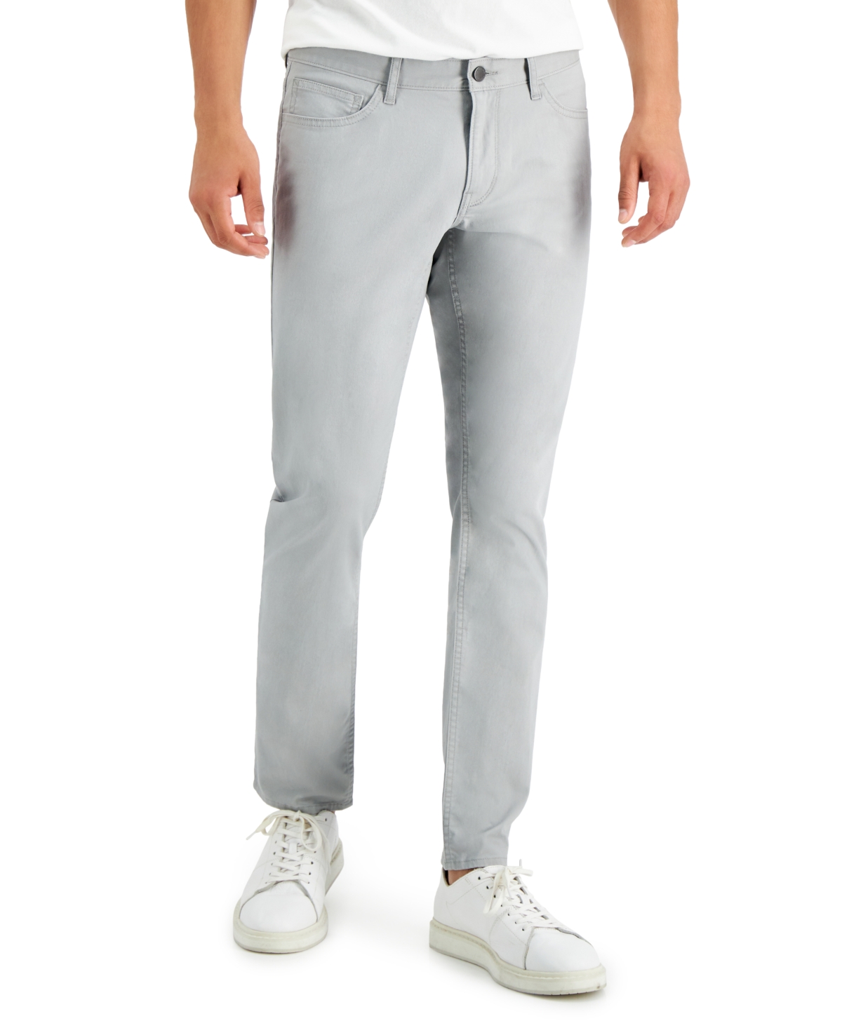 Michael Kors Mens Parker Slim-Fit Pants - Rock Grey