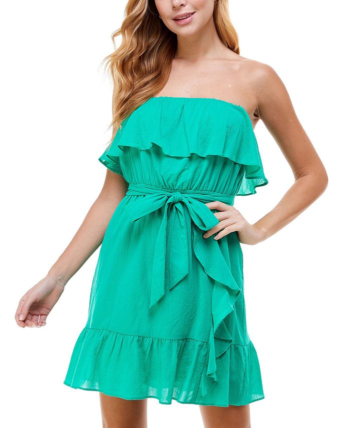 City Studios Juniors' Double-Ruffle A-Line Dress - Macy's