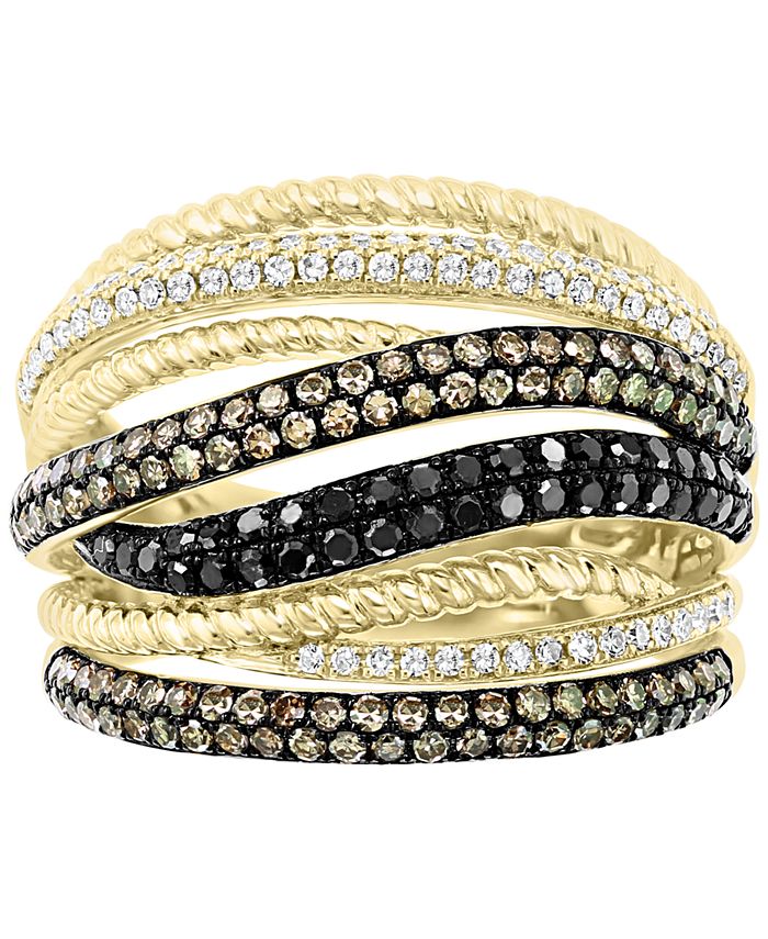 EFFY Collection EFFY® Multicolor Diamond Crossover Statement Ring (7/8 ...