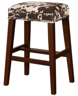 Linon Home Décor Ennis Cow Print Bar Stool - Macy's