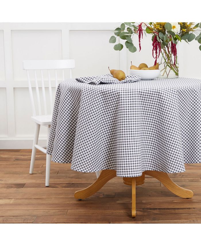 Town & Country Living Gingham Woven Tablecloth Single Pack 70" Round ...