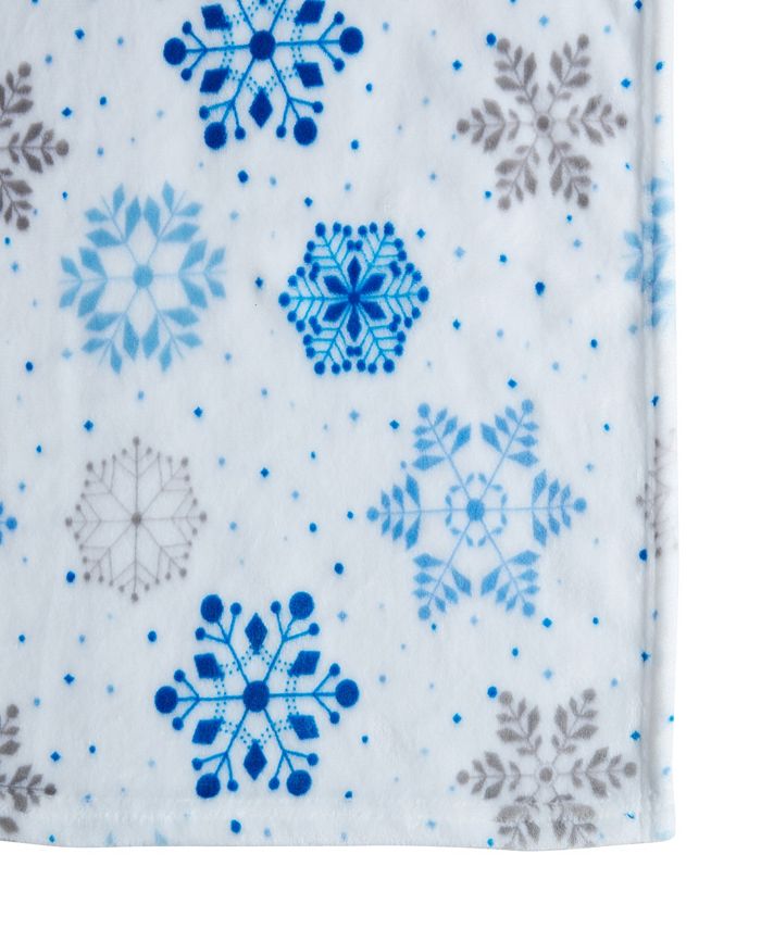 VCNY Home Holiday Snowflake Printed Plush Throw Blanket - Macy's