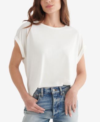 Lucky Brand Women's Short Sleeve Sandwash Dolman Tee - Macy's