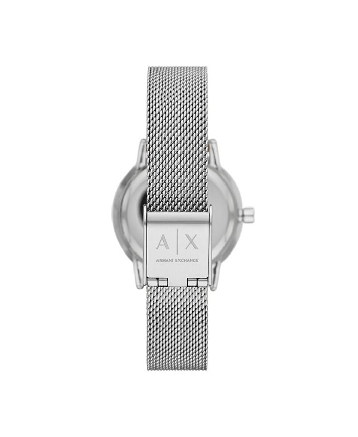 A|X Armani Exchange AX Women's Stainless Steel Mesh Bracelet Watch 28mm ...