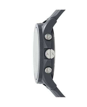 A|X Armani Exchange AX Men's Chronograph Gray Silicone Strap Watch with ...