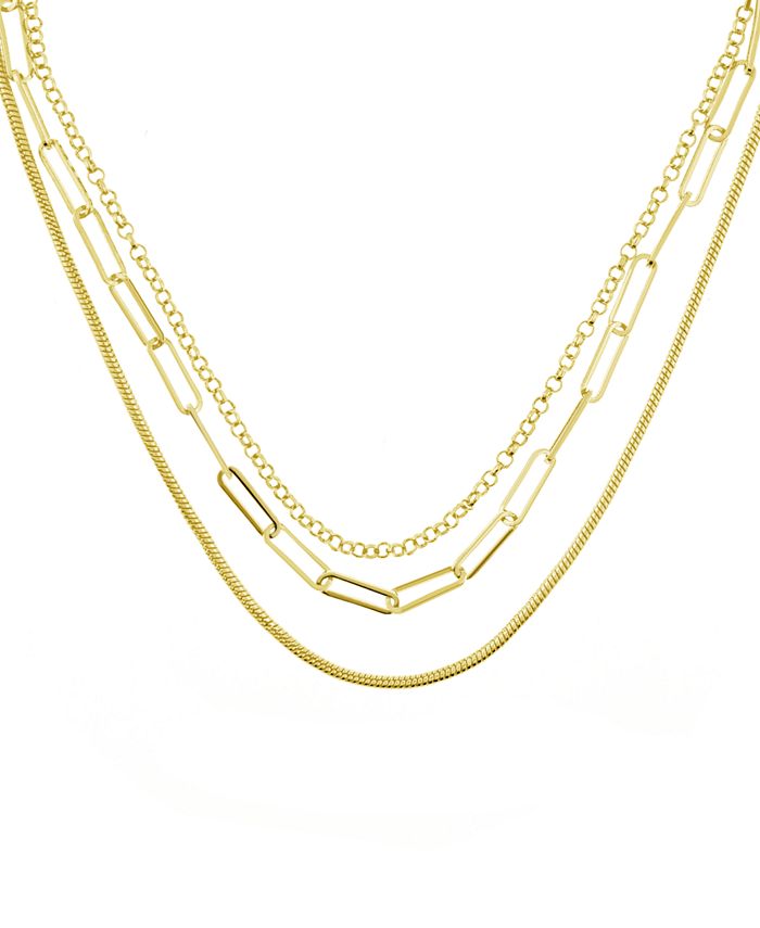 And Now This Triple Row 16" Chain Necklace in Silver Plate or Gold ...
