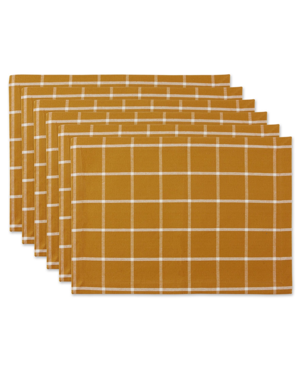 Click here for Design Imports Check Placemat  Set of 6 - Gold-Ton... prices