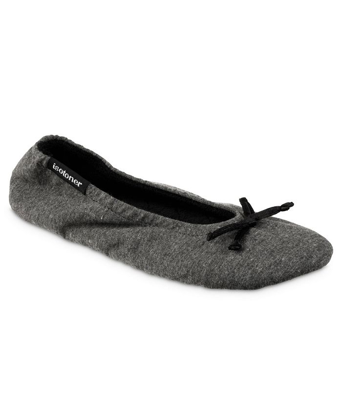 Isotoner Signature Women's Heather Jersey Ballerina with Satin Bow ...