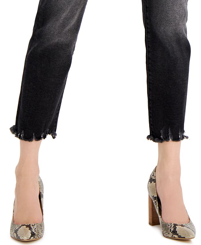 Kendall + Kylie Juniors' Distressed High-Rise Cropped Slim Straight ...