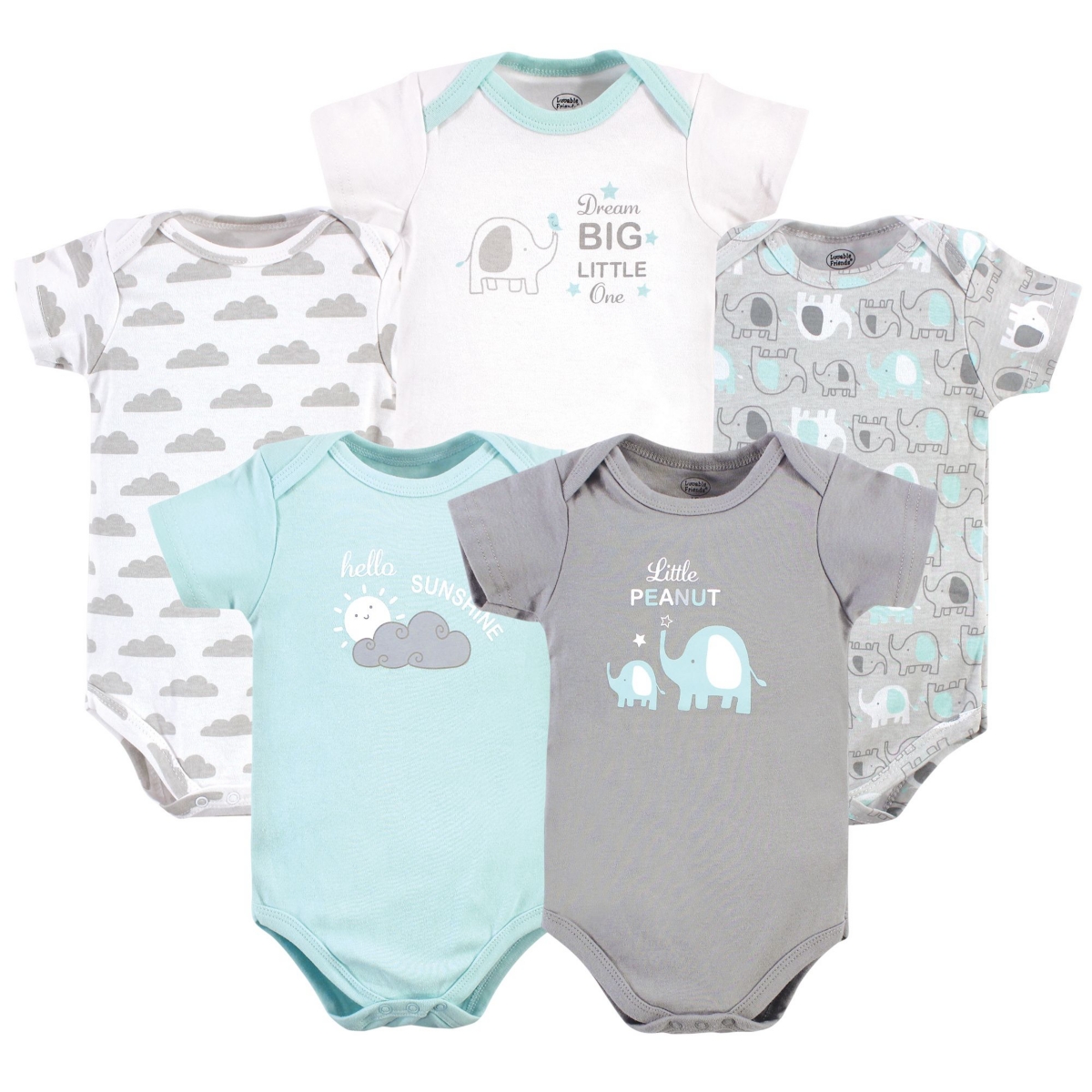 Click here for Luvable Friends 5Pk of Soft All-in-One Bodysuits -... prices