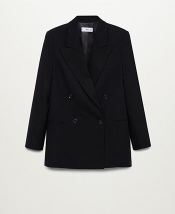 MANGO Women's Double-Breasted Structured Blazer - Macy's