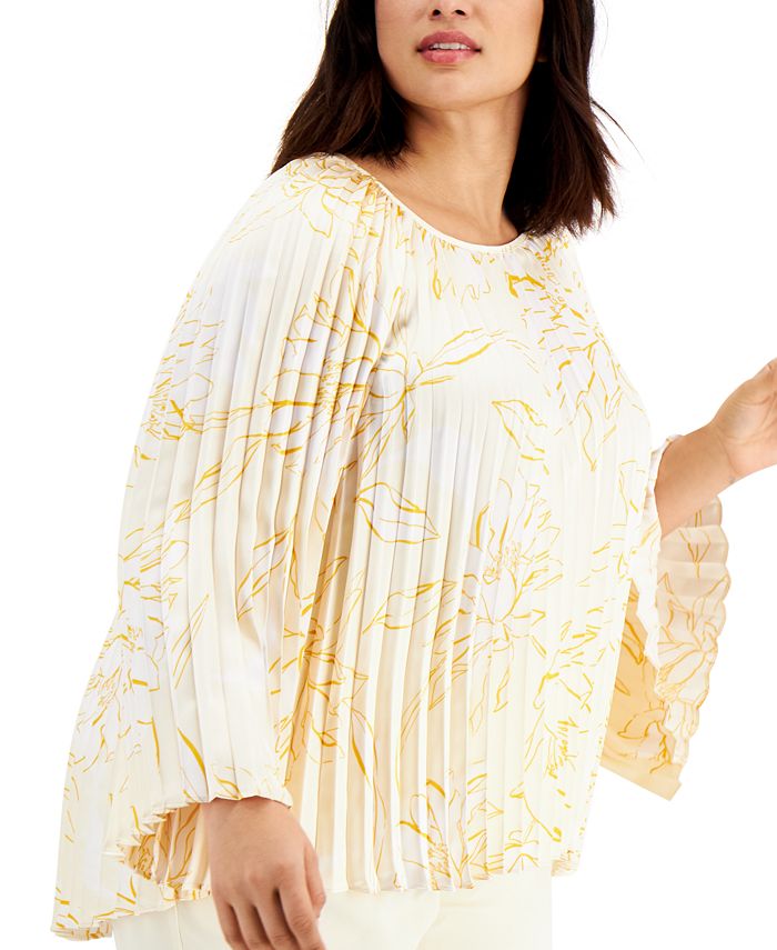 Alfani Plus Size Printed Pleated Top, Created for Macy's - Macy's