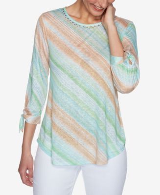Ruby Rd. Women's Misses Knit Watercolor Top - Macy's