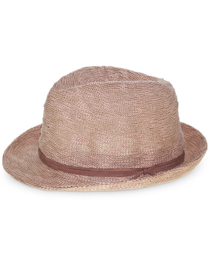 Nine West Textured Knit Fedora Hat - Macy's