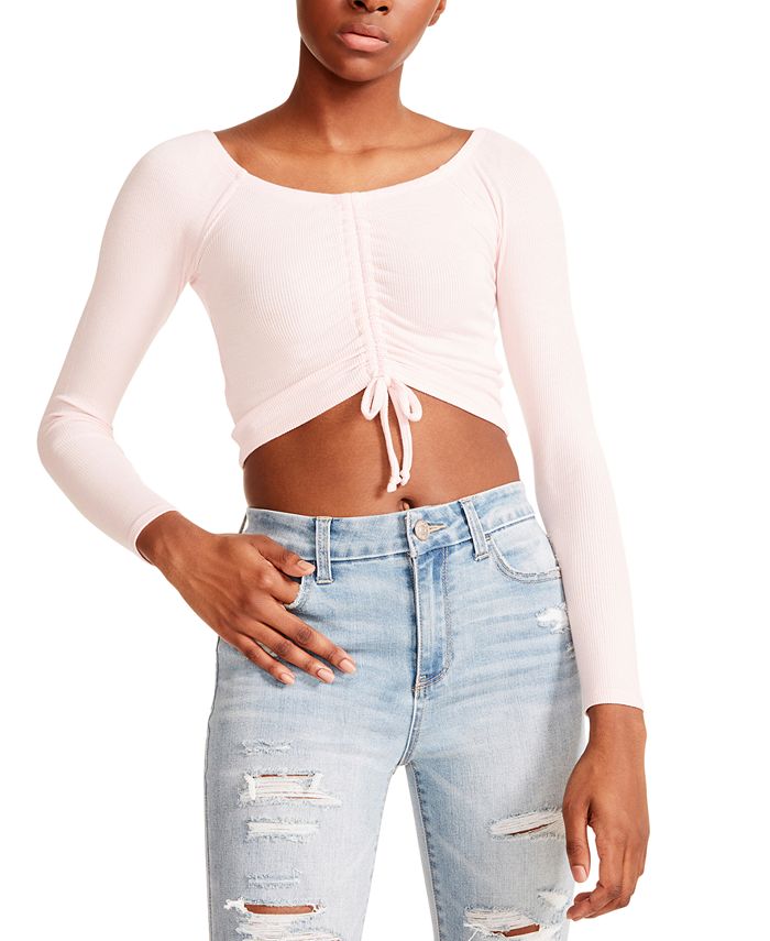 Madden Girl Juniors' Ruched Cropped Top - Macy's