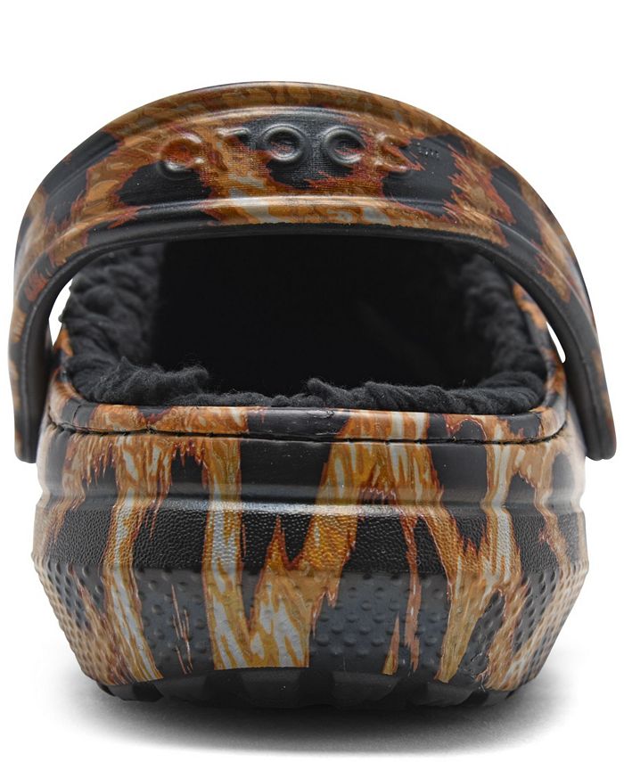 Crocs Classic Leopard Lined Clogs from Finish Line - Macy's