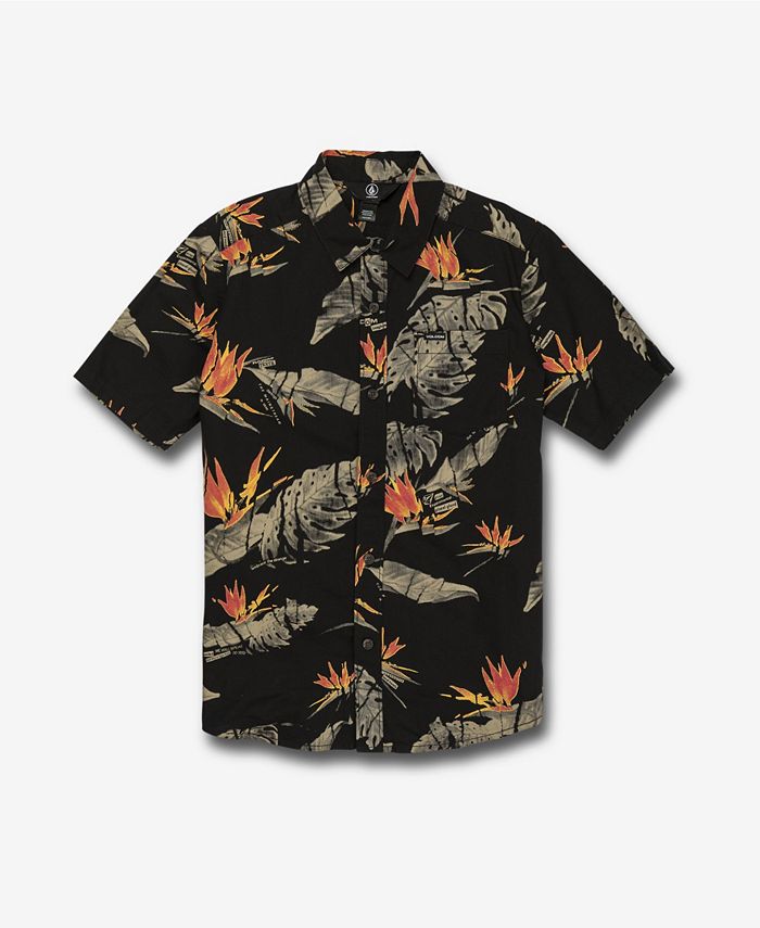 Volcom Big Boys Floral Erupter Short Sleeve Shirt - Macy's