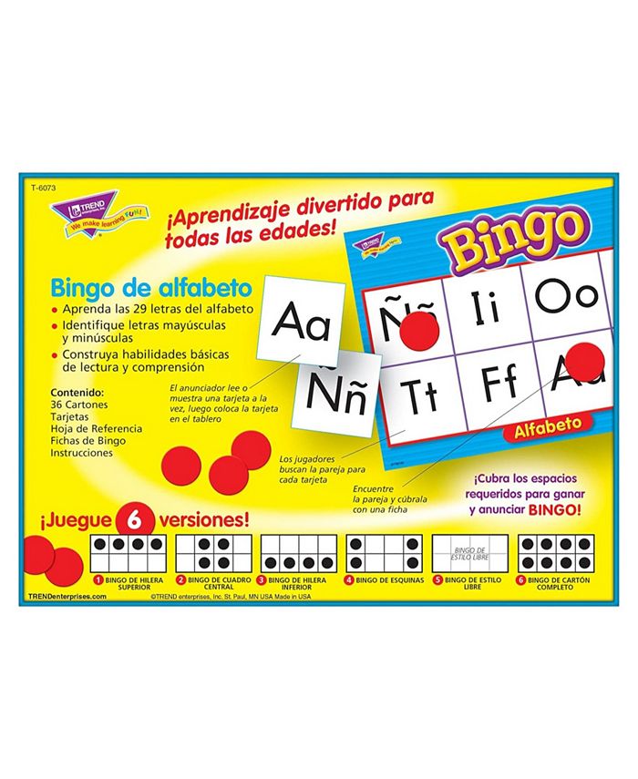 Trend Enterprises Alfabeto (SP) Bingo Game - Macy's
