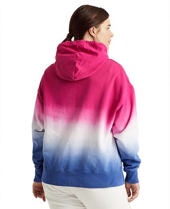 Lauren Ralph Lauren Plus Size Dip-Dyed Hoodie - Macy's