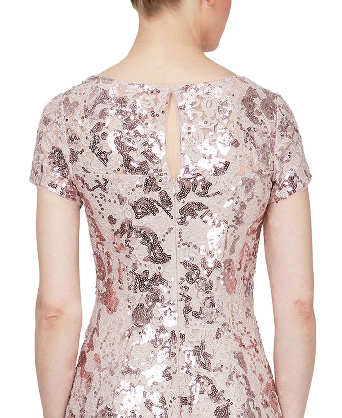 SL Fashions Sequin Lace Dress - Macy's