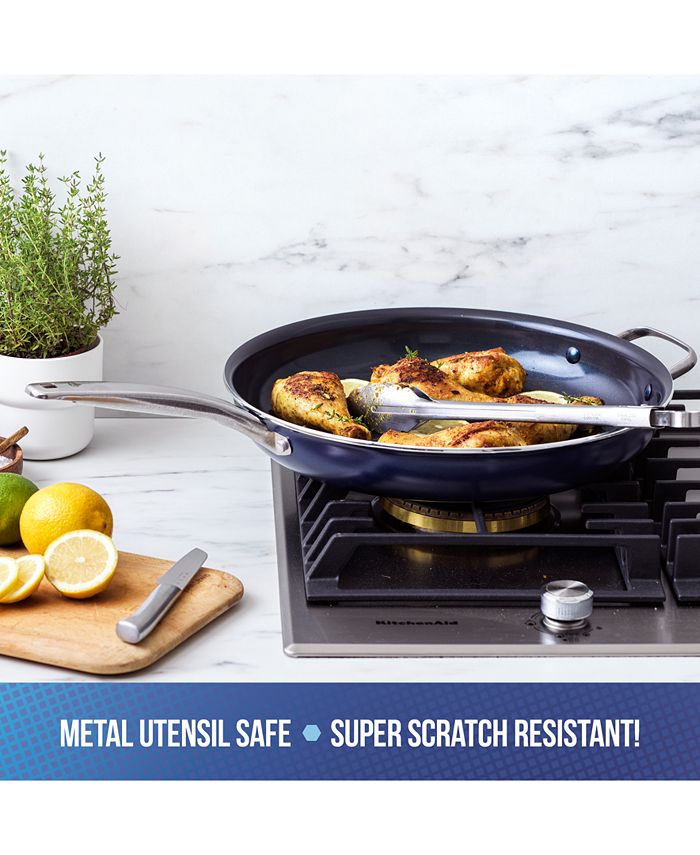 Blue Diamond Family Feast Diamond-Infused Ceramic Nonstick 14" Frying ...