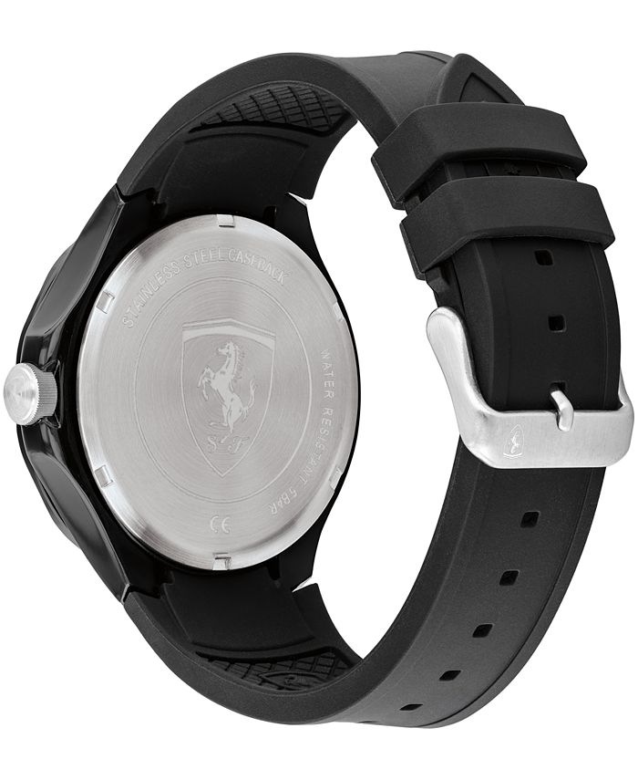 Ferrari Men's Pista Black & Red Silicone Strap Watch 38mm & 44mm Gift ...