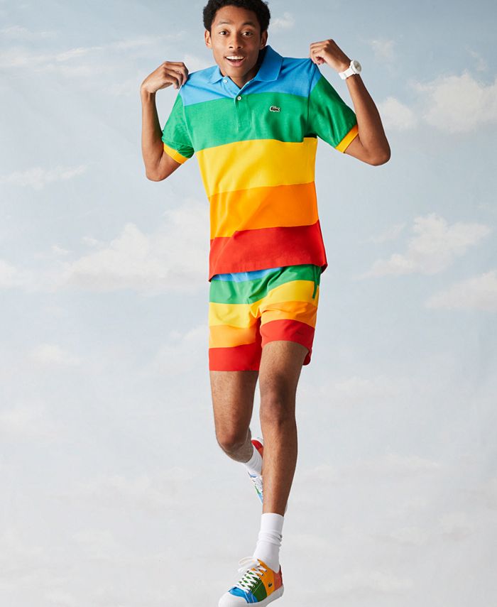 Lacoste Polaroid Men's Striped Rainbow Polo - Macy's