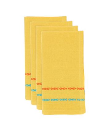 Saro Lifestyle Table Napkins with Dobby Border Design, Set of 4, 18" x ...