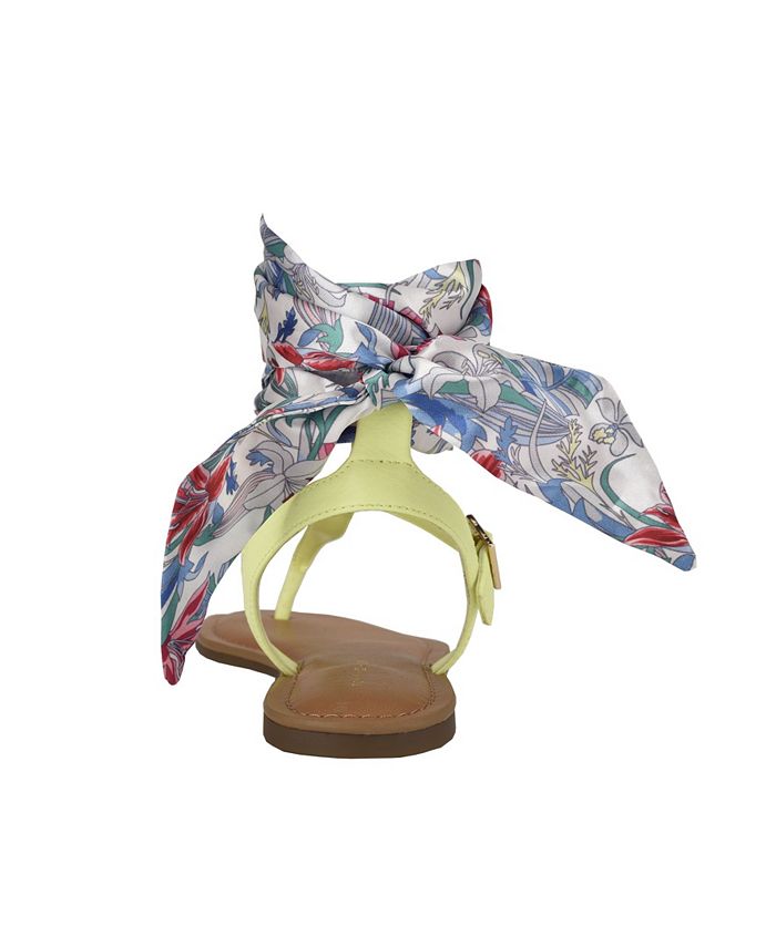 Tommy Hilfiger Jinis Ankle Tie Thong Sandals - Macy's