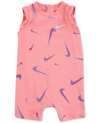 Nike Baby Girls Logo-Print Romper - Macy's