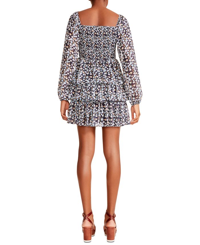 Madden Girl Juniors' Printed Tiered Balloon-Sleeve Dress & Reviews ...