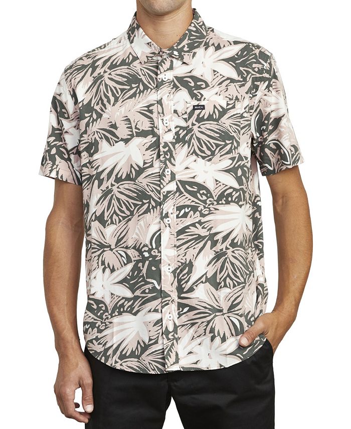 RVCA Men's Shorts Sleeve Woven Shirt - Macy's