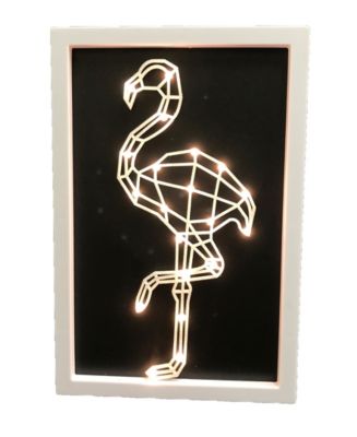 Creative Motion Flamingo Lighted Wall Art Wall with Mount Frame Light ...