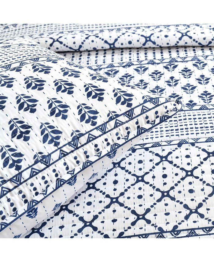 Lush Décor Monique Stripe 3 Piece Quilt Set, Full/Queen - Macy's