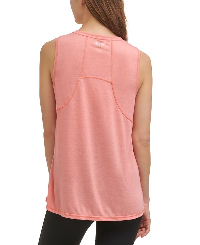 Calvin Klein Logo Racerback Tank Top & Reviews - Tops - Women - Macy's