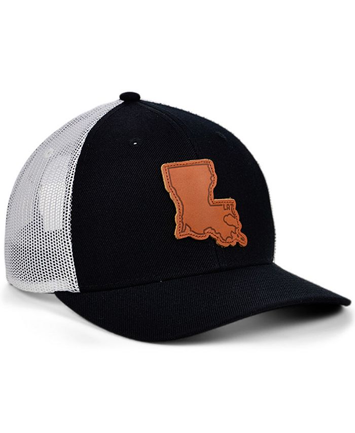 Lids Local Crowns Louisiana Black White Leather State Patch Curved ...