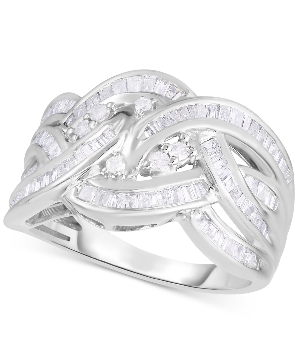 Click here for Diamond Baguette Crossover Statement Ring (1 ct. t... prices