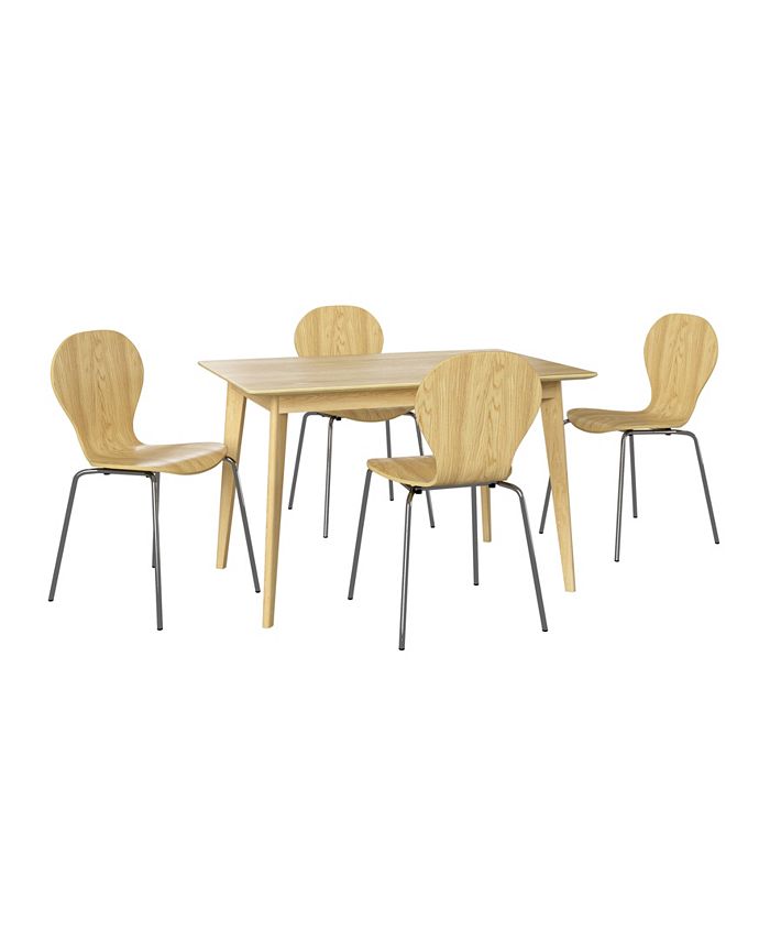 Handy Living Weinraub 5-Piece Modern Dining Table and Dining Chairs Set ...