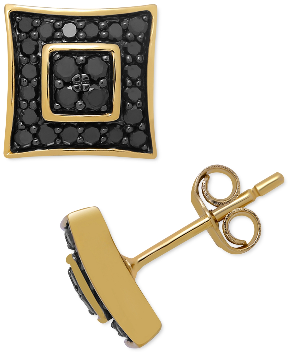Click here for Mens Black Diamond Cluster Stud Earrings (1/2 ct.... prices