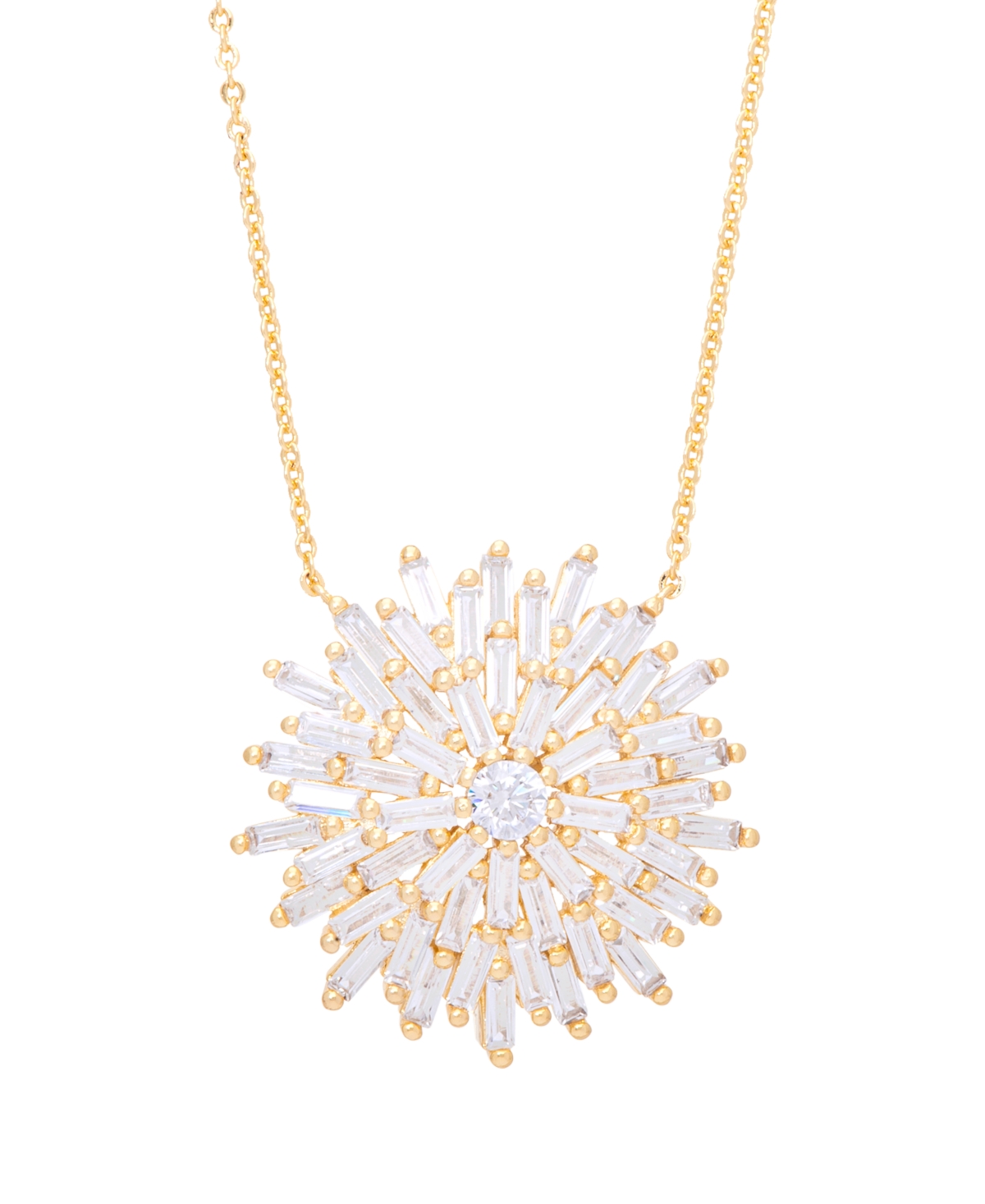 Click here for Cubic Zirconia Sun 18 Necklace in Gold Plate - Gol... prices