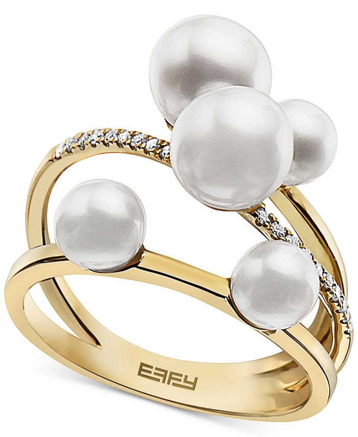 EFFY Collection EFFY® Cultured Freshwater Pearl (5-7 mm) & Diamond (1/ ...