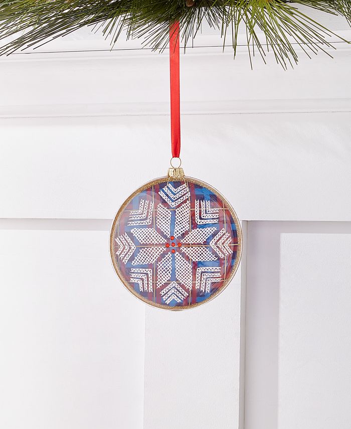 Holiday Lane All Tarted Up Snowflake Disk Ornament, Created for Macy's ...