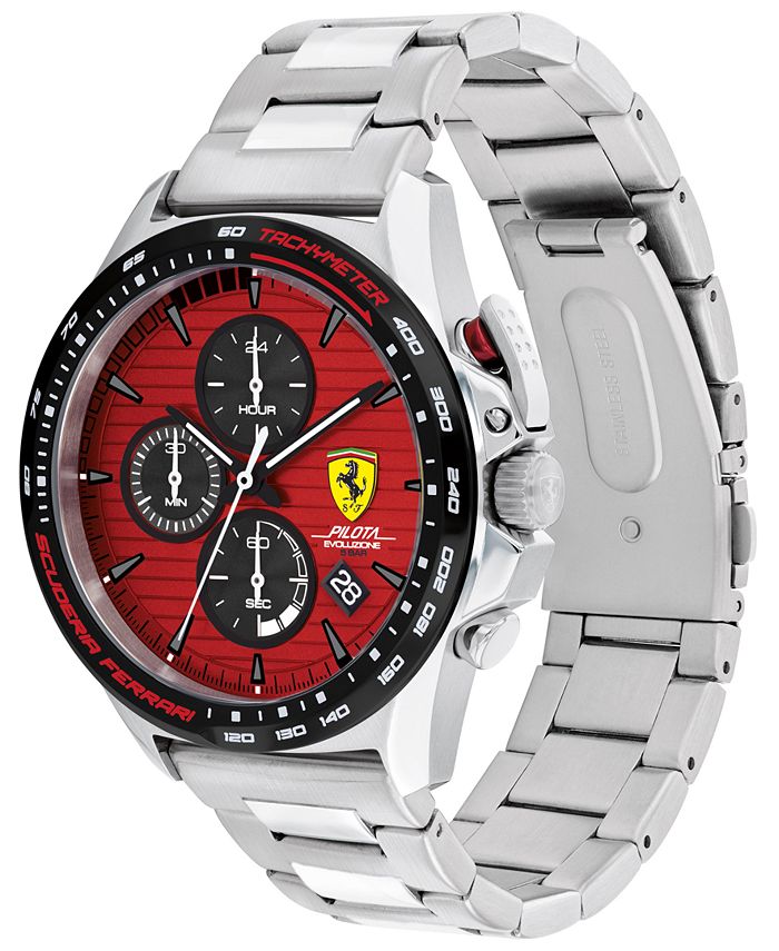 Ferrari Men's Chronograph Pilota Evo Stainless Steel Bracelet Watch ...