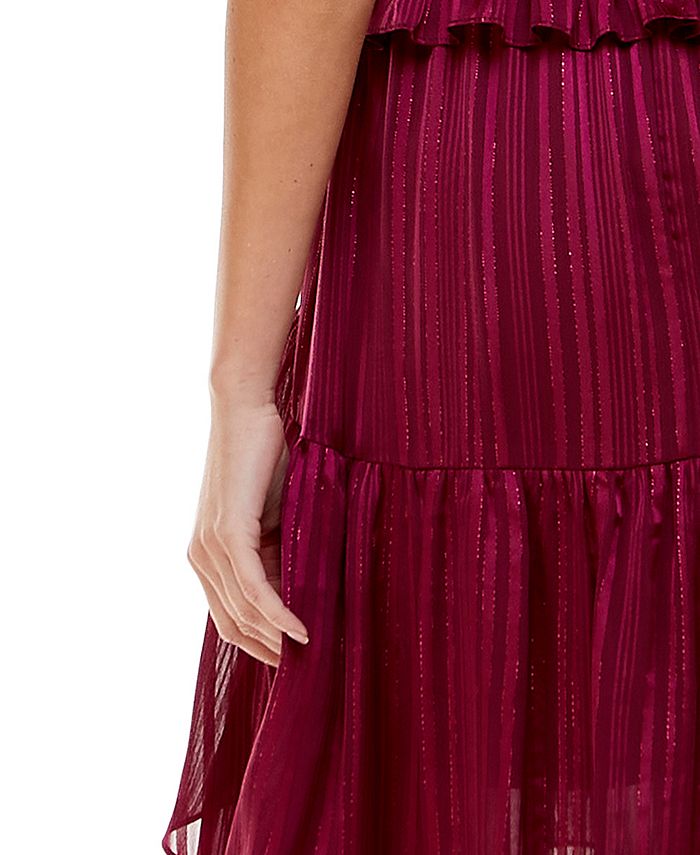 City Studios Juniors' Ruffle-Neck Midi Dress - Macy's