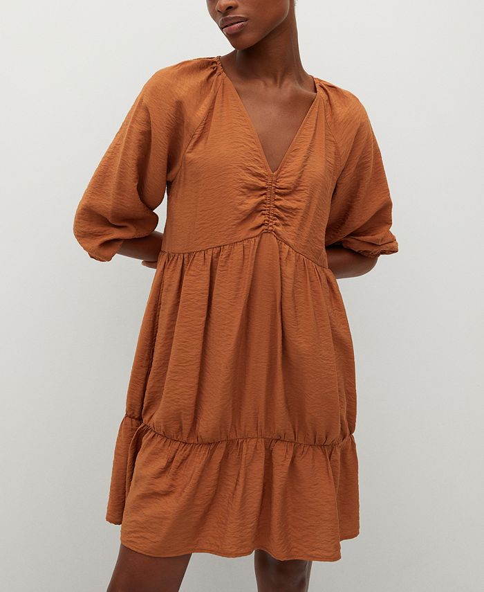 MANGO Textured Ruffled Dress & Reviews - Women - Macy's