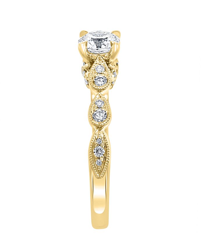 EFFY Collection Effy Diamond Ring (1/2 ct. t.w.) in 14k Yellow Gold ...