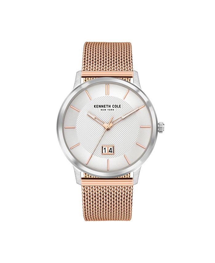 Kenneth Cole New York Men's 3 Hands Date Rose Gold-Tone Stainless Steel ...
