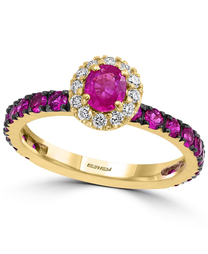 EFFY Collection EFFY® Ruby (1-1/4 ct. t.w.) & Diamond (1/6 ct. t.w ...