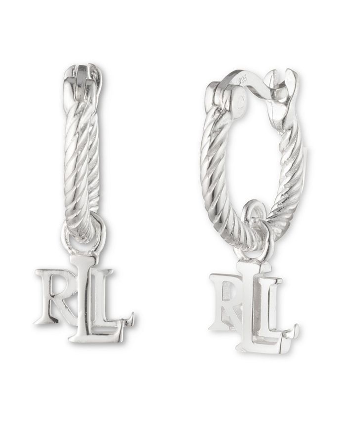 Lauren Ralph Lauren Women's Chain Rope Huggie Hoop Earrings with LRL ...
